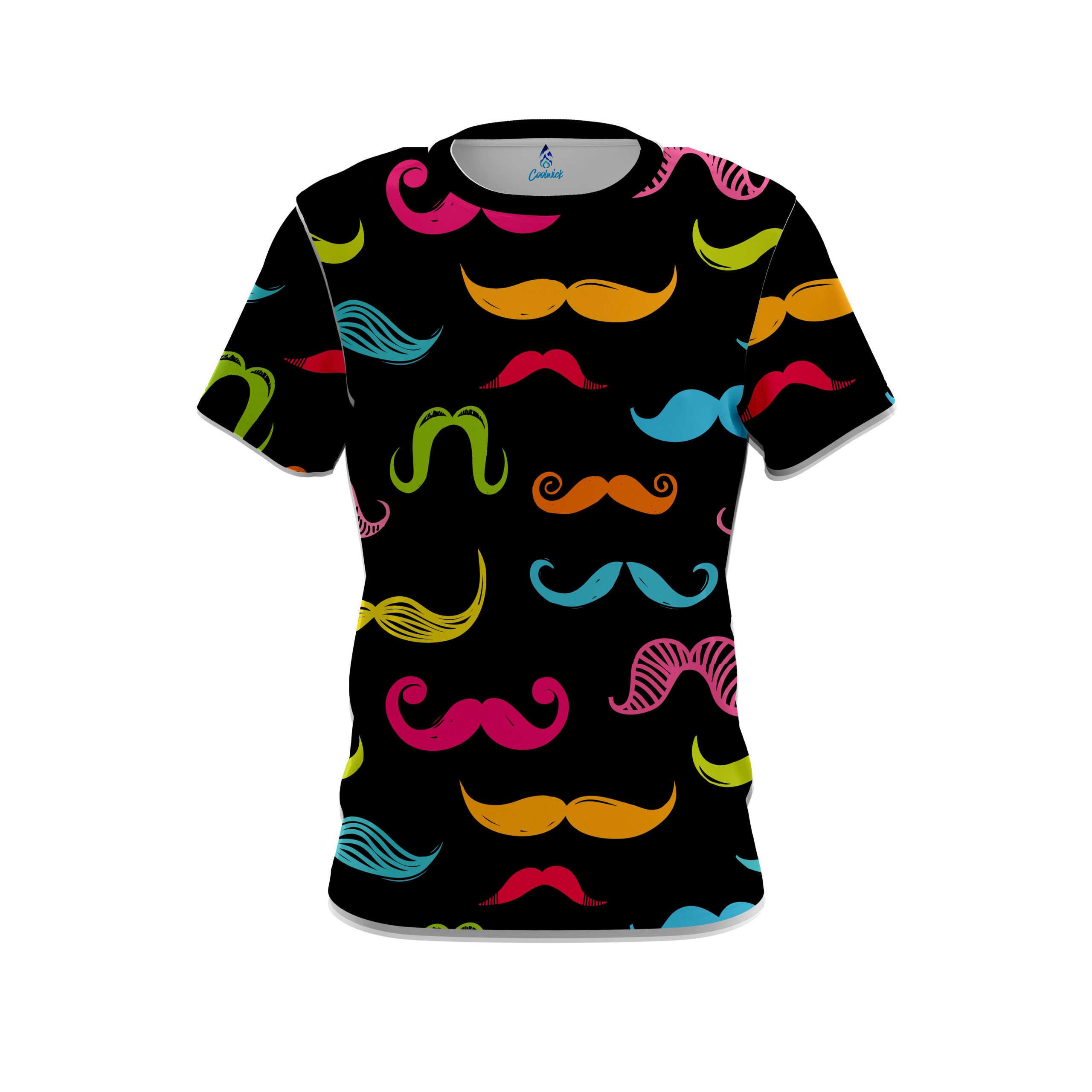 Plain Multi-Colored Mustache CoolWick Bowling Jersey - CoolWick Bowling ...