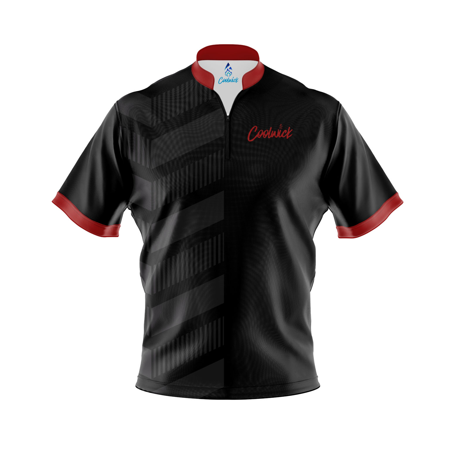CoolWick Elite Red Treads Sash Zip Jersey - CoolWick Bowling Apparel