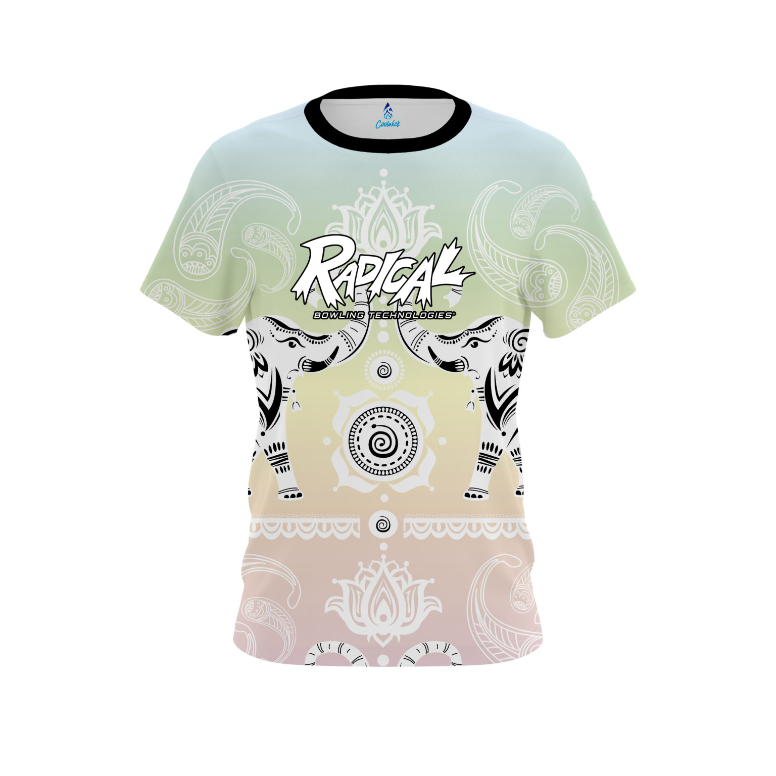 Radical Tribal Elephants Pastel Rainbow CoolWick Bowling Jersey ...