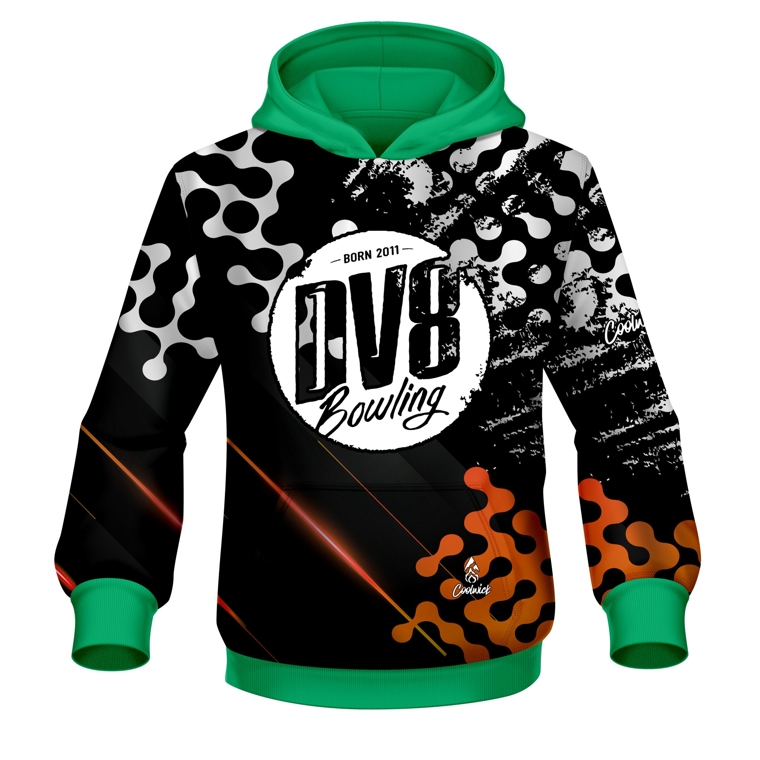 DV8 Level Up Orange CoolWick Bowling Hoodie - CoolWick Bowling Apparel
