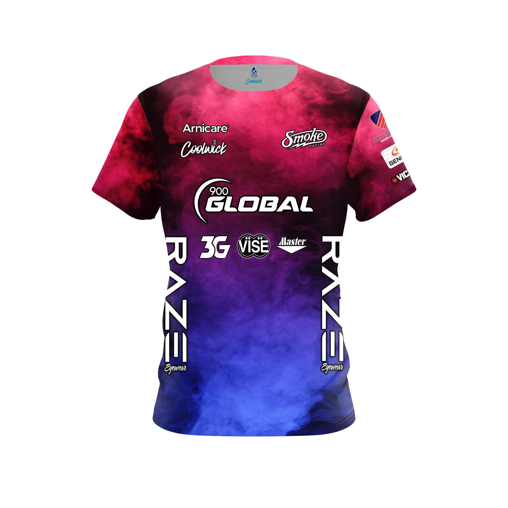 Sean Rash Blue and Pink Smoke Replica CoolWick Bowling Jersey ...