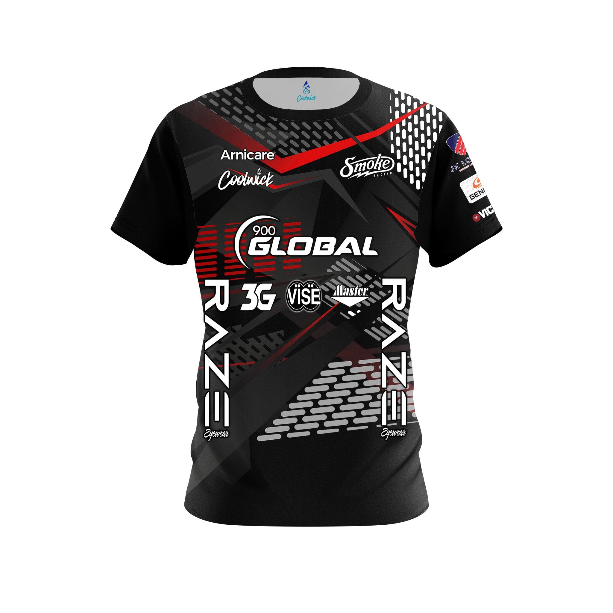 900 Global Sean Rash Carbon Fiber Red Replica CoolWick Bowling Jersey ...