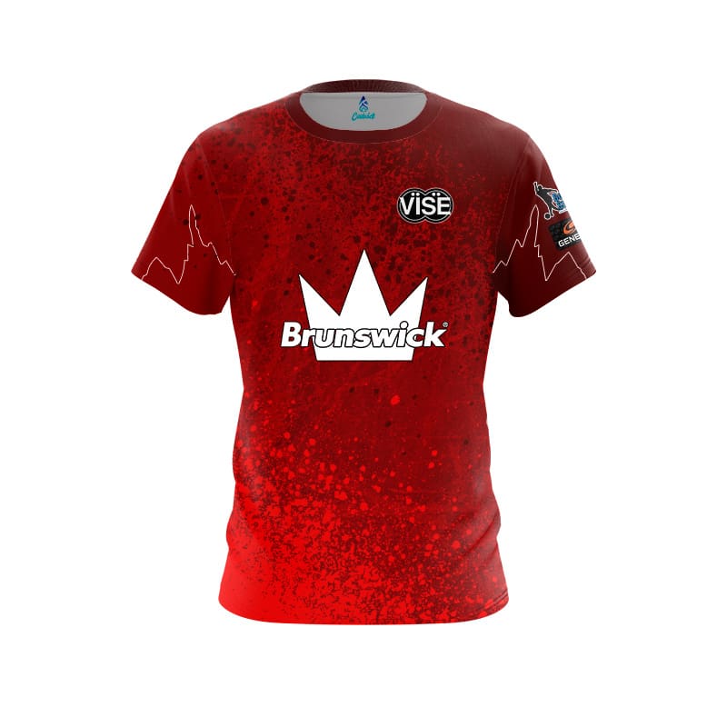 Brunswick Graham Fach Red Scale Splatter CoolWick Bowling Jersey ...