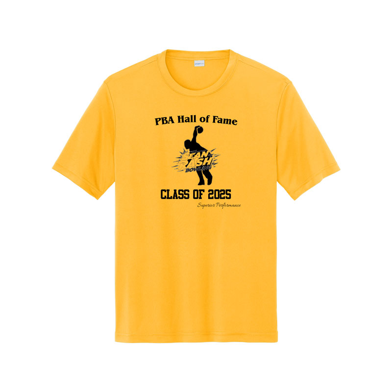 PBA Hall of Fame 2025 Sean Rash Men's CoolWick Bowling T-Shirt Yellow ...