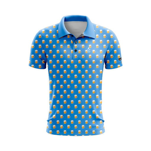 CoolWick Glass of Beer Everyday Button Polo - CoolWick Bowling Apparel